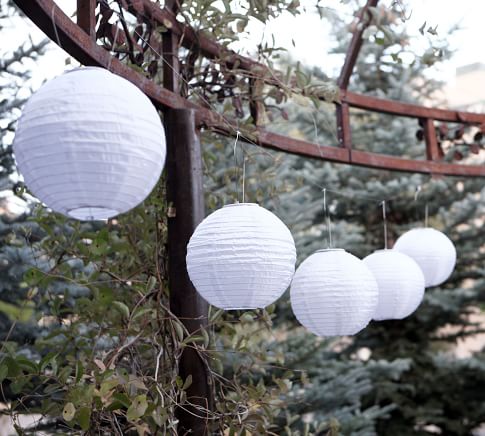 Handcrafted Deco Globe Solar Indoor/Outdoor Lantern - 12"W | Pottery Barn