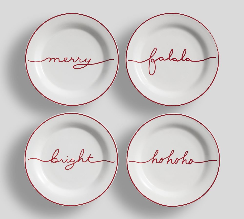 Sentiment Stoneware Assorted Appetizer Plates with Box - Set of 8 ...