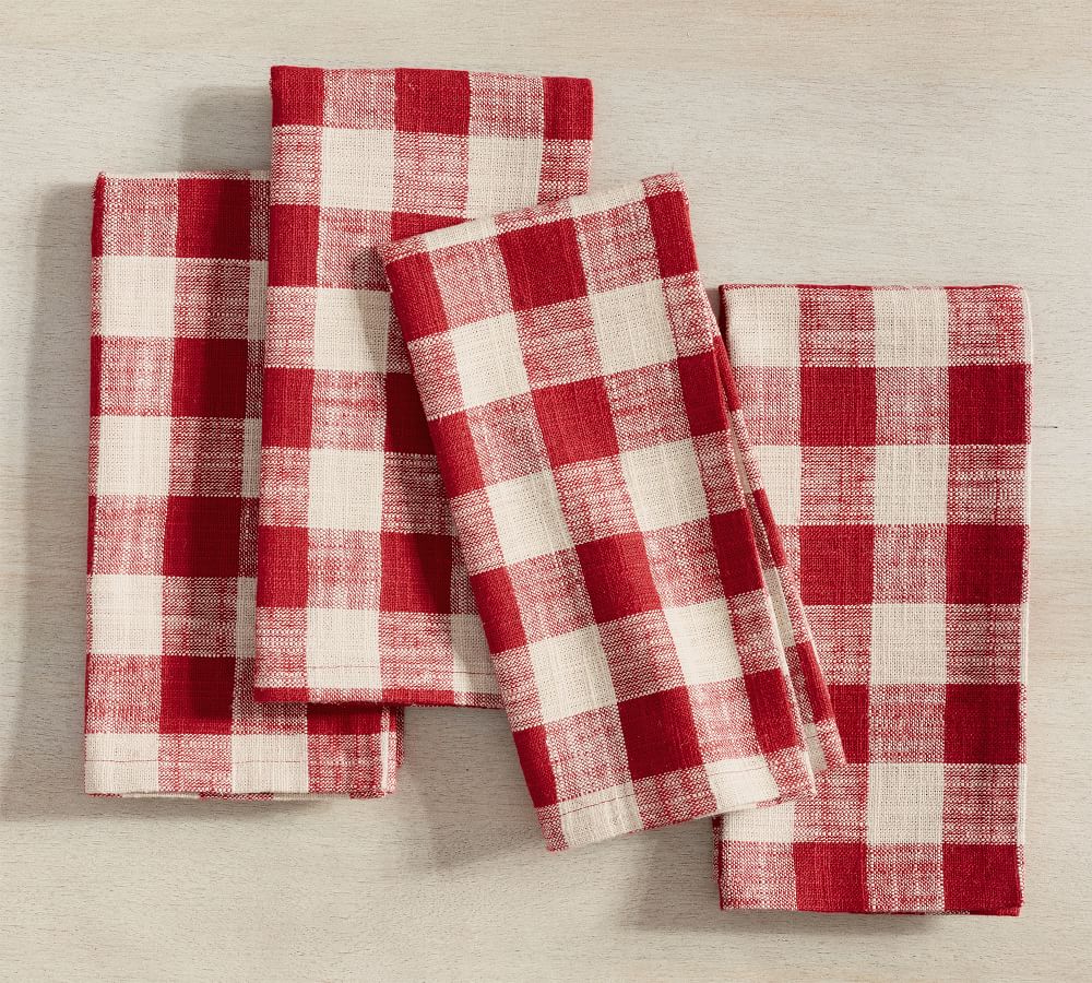 Dalton Check Yarn Dyed Cotton/Linen Napkins - Set of 4 | Pottery Barn
