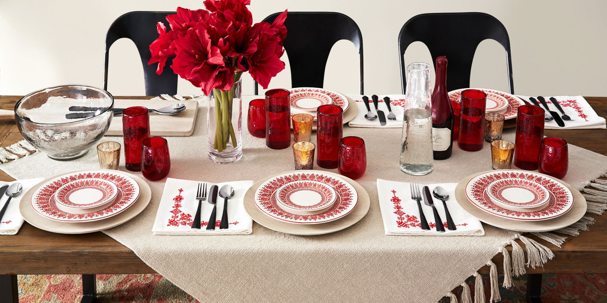 Tahoe Fair Isle Stoneware Dinner Plates - Set of 4 | Pottery Barn