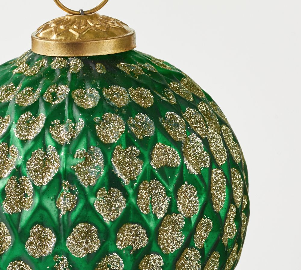 Glitter Embossed Sphere Ornament | Pottery Barn