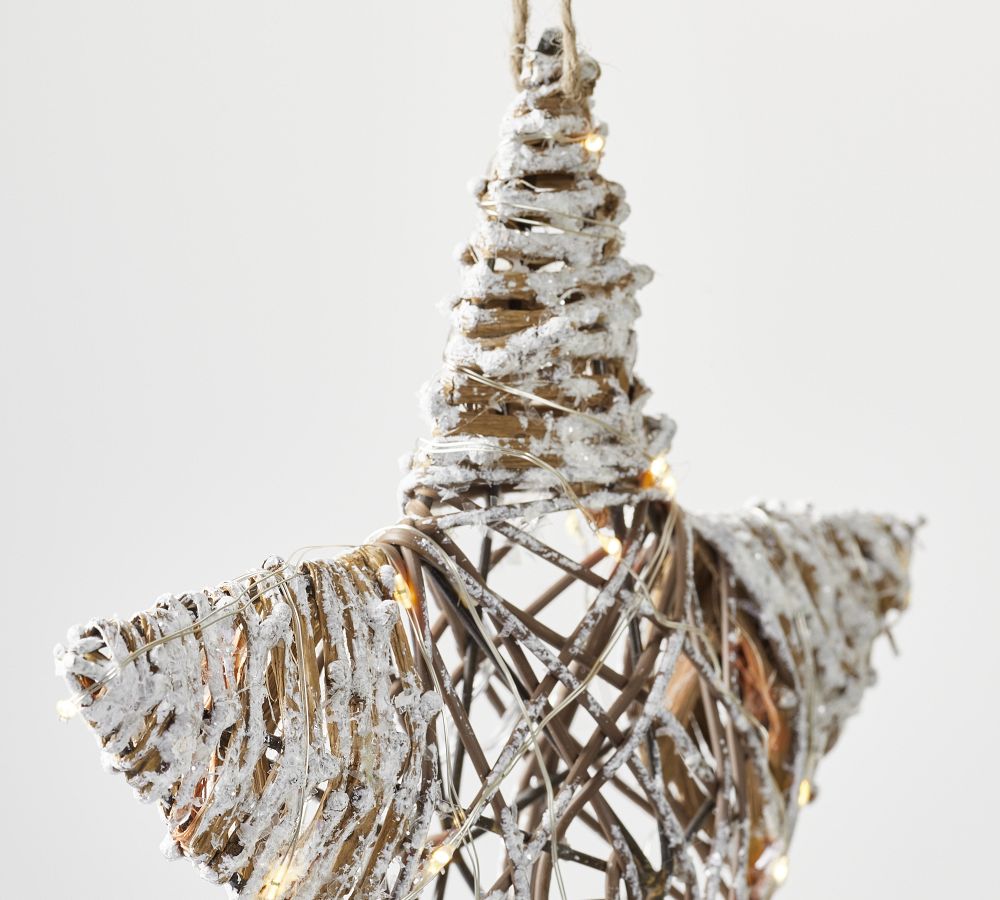 Pre-Lit Woven Star Ornament | Pottery Barn