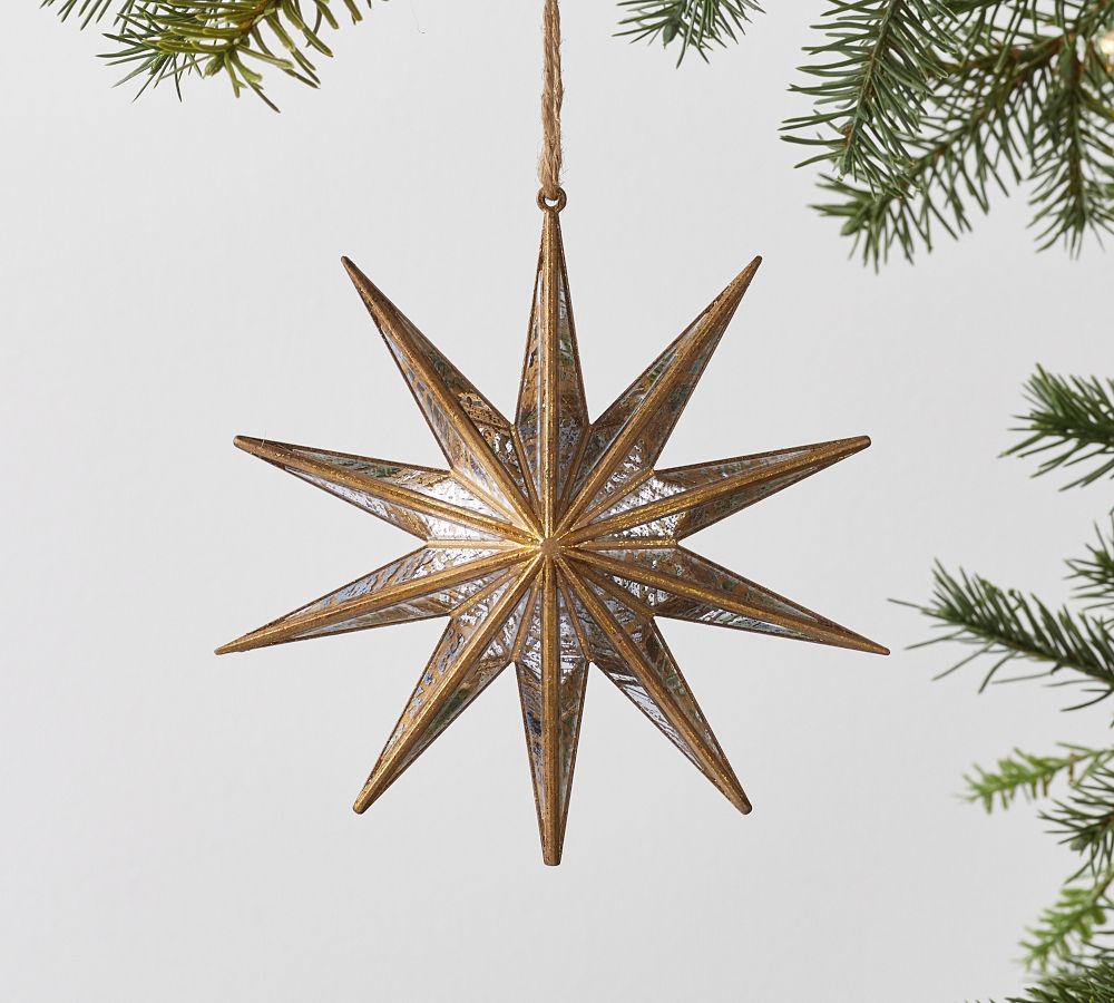 10 Point Mirrored Star Ornament | Pottery Barn