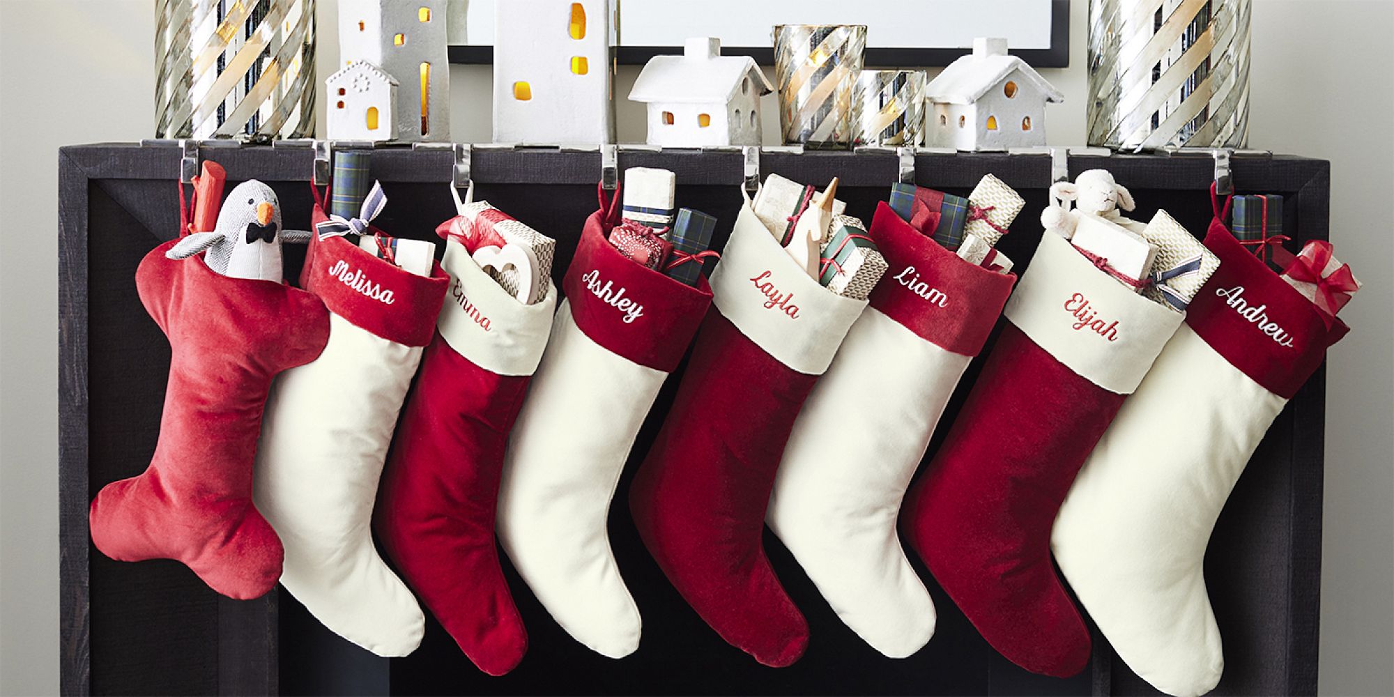 Classic Velvet Bone Pet Stocking | Pottery Barn