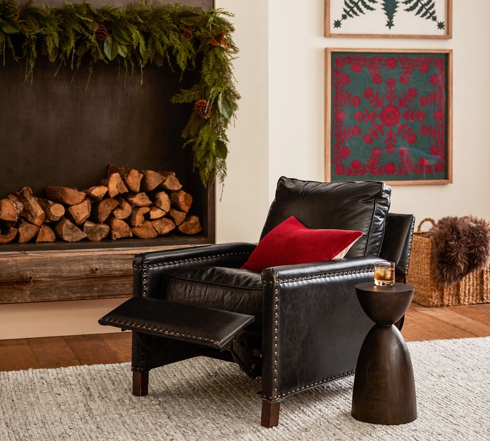 Tyler Leather Square Arm Recliner Chair | Pottery Barn
