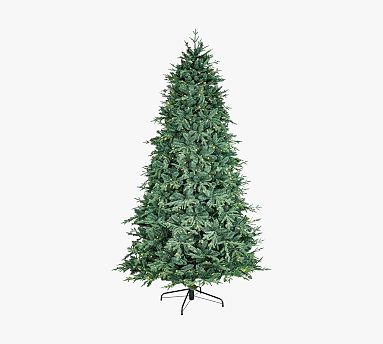 Pre-Lit Natural Cut Blue Spruce Faux Christmas Tree | Pottery Barn