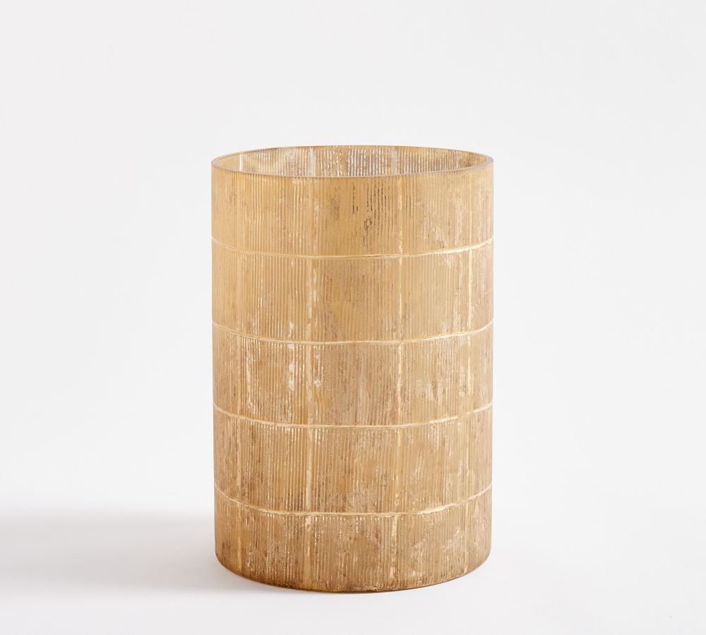 Linen Textured Glass Hurricanes | Pottery Barn