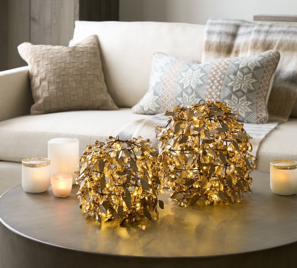 Light Up Rustic Leaf Orbs | Pottery Barn