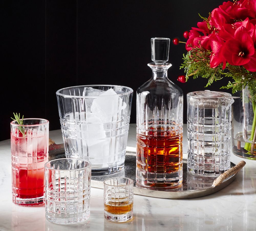 Stewart Plaid Glassware Collection | Pottery Barn