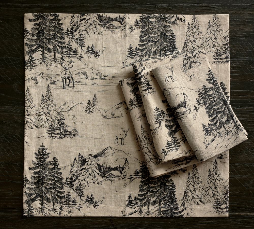 Rustic Forest Cotton/Linen Napkins - Set of 4 | Pottery Barn