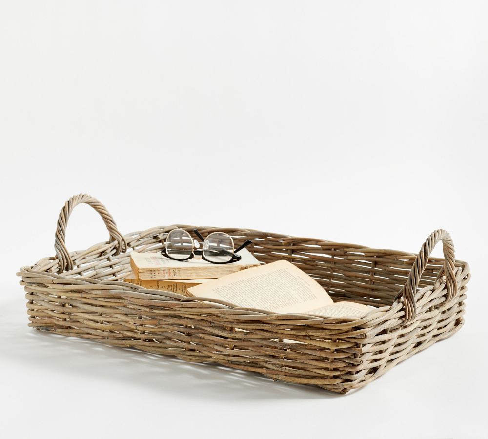 Landry Handwoven Rattan Tray | Pottery Barn