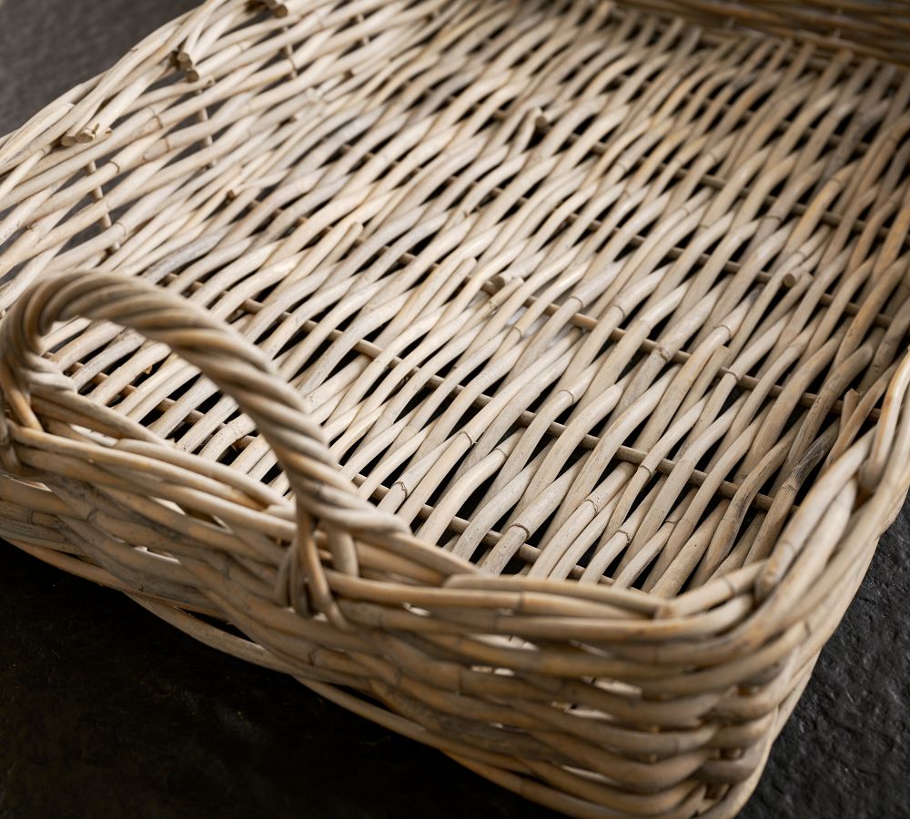Landry Handwoven Rattan Tray | Pottery Barn