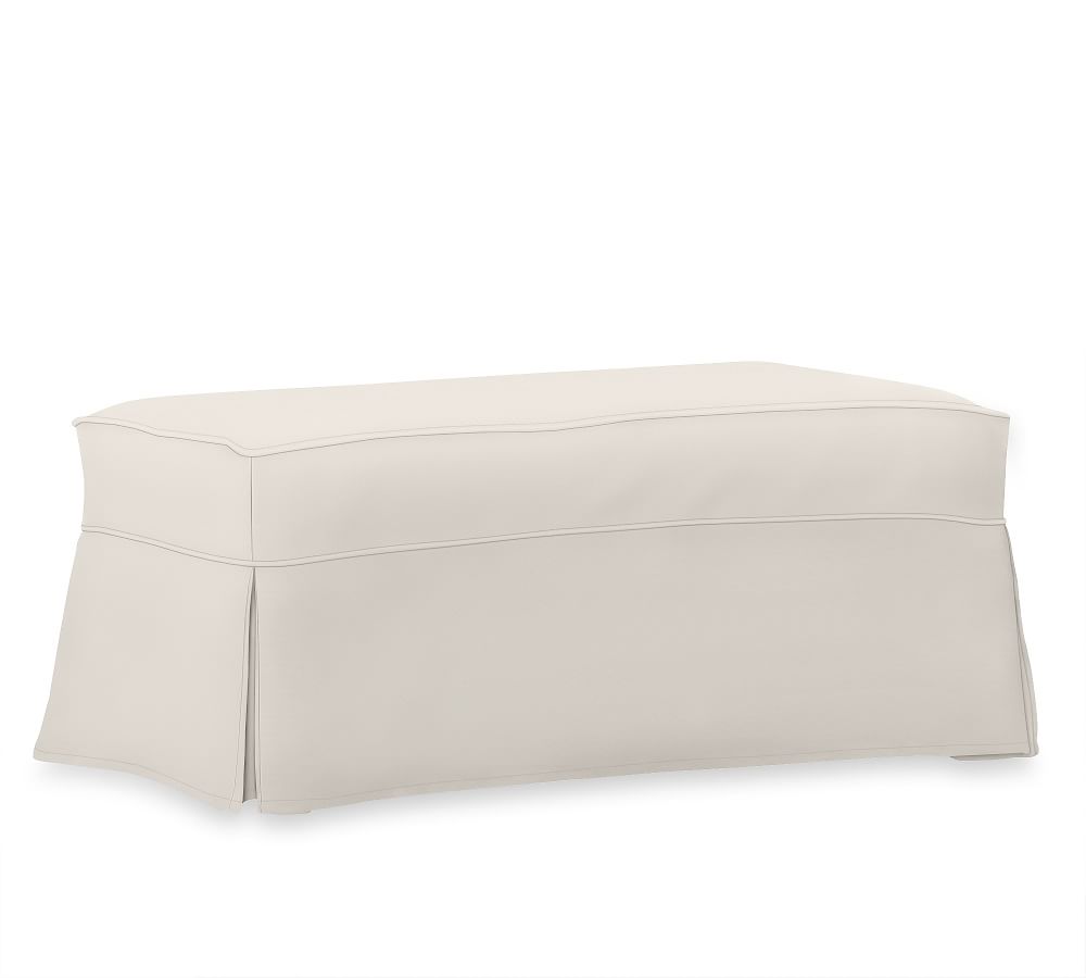 Charleston Slipcovered Ottoman Pottery Barn