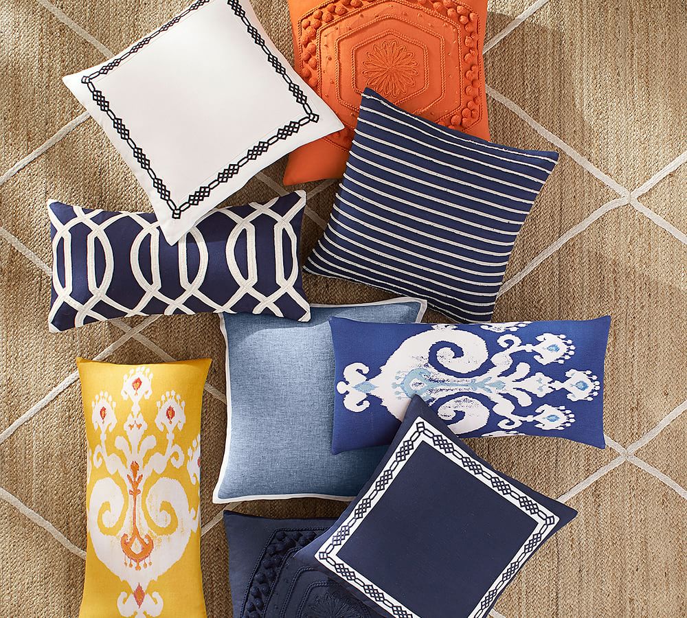 Sloane Ikat Decorative Pillow Cover | Pottery Barn