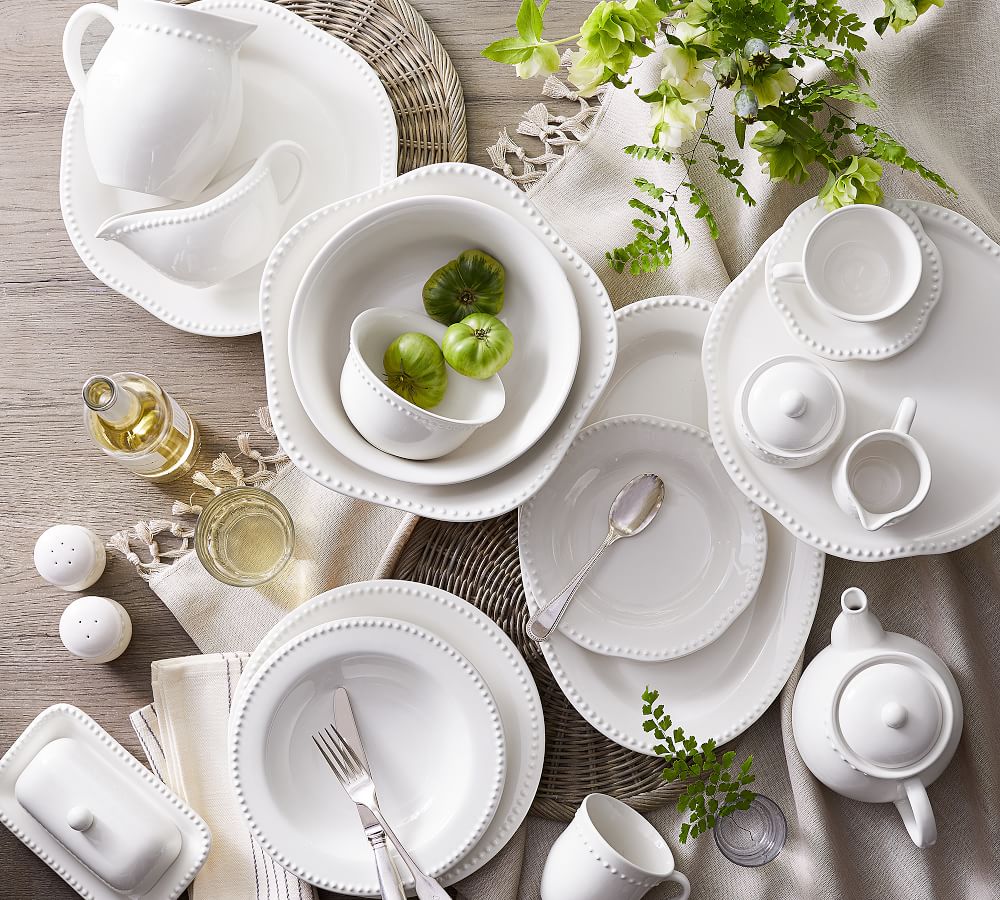Emma Beaded Stoneware Dinnerware Sets | Pottery Barn