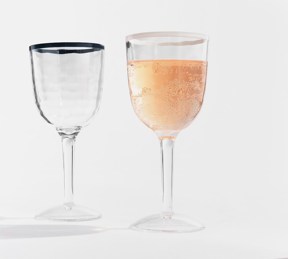 Stripe Rim Acrylic Goblets | Pottery Barn