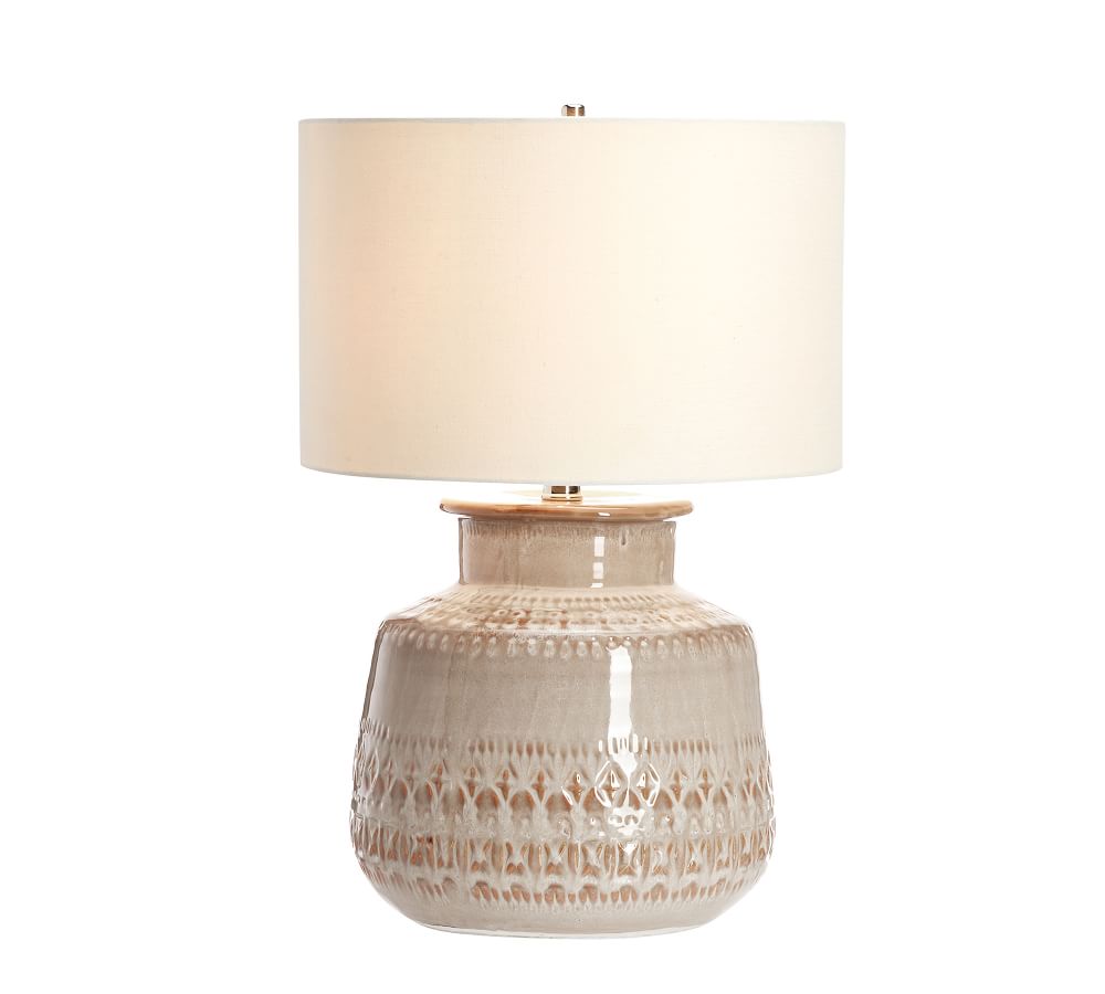 Emma Ceramic Round Table Lamp | Pottery Barn