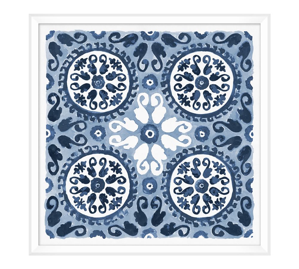Decorative Blue Framed Paper Print | Pottery Barn