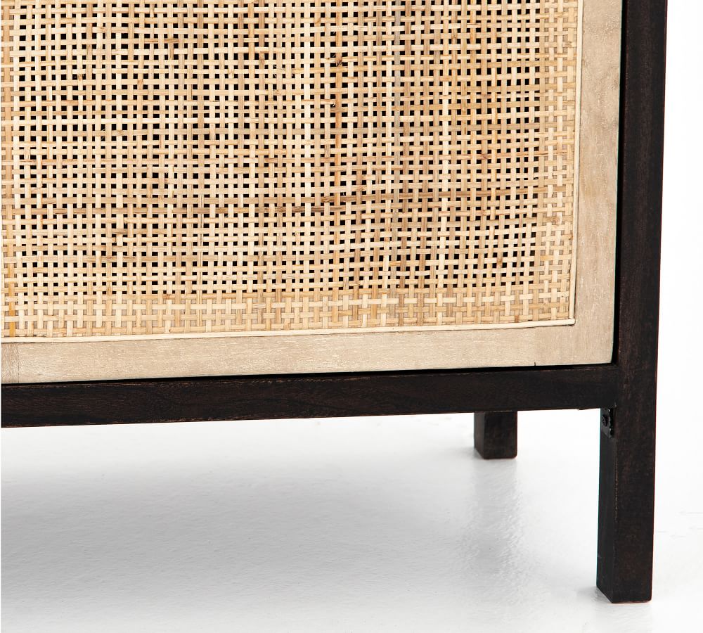 Dolores 35" x 74" Cane Bookcase with Doors | Pottery Barn