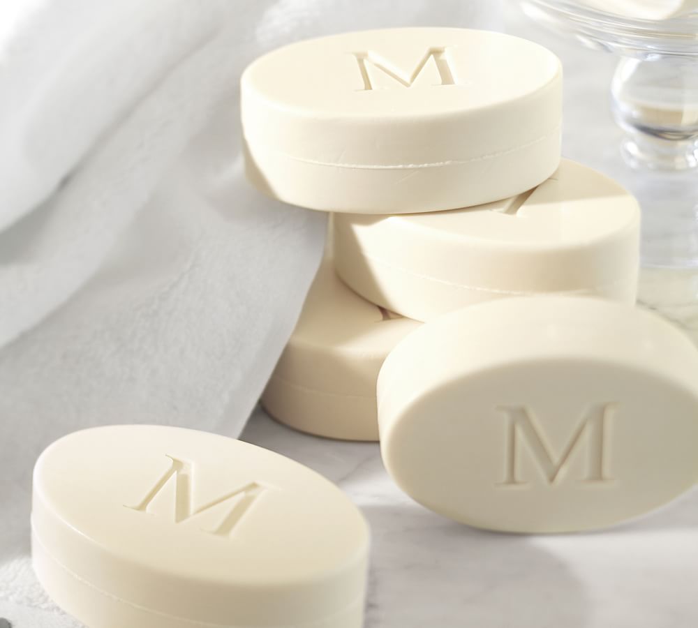 Monogrammed Paperwhite Oval Soap Set | Pottery Barn