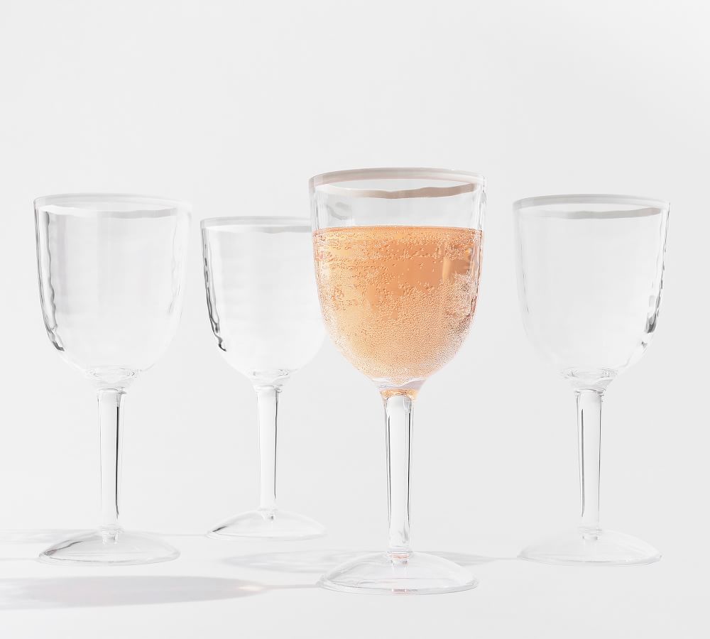 Stripe Rim Acrylic Goblets | Pottery Barn