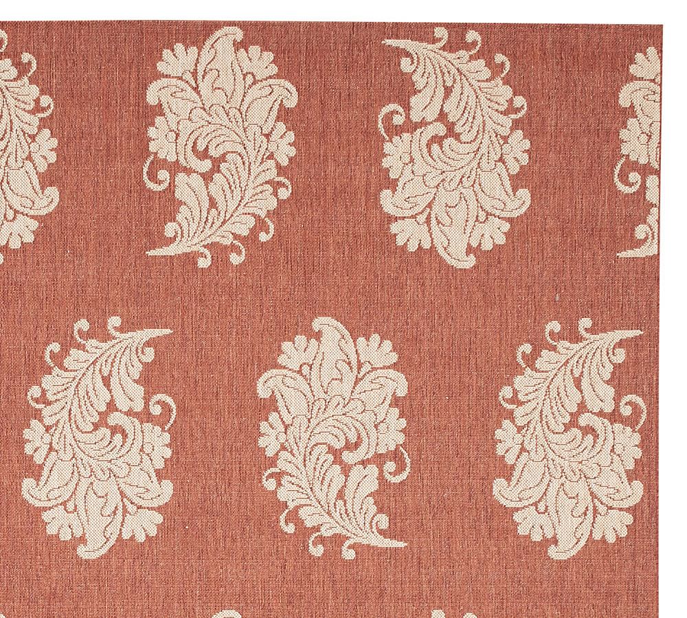 Paisley Jacquard Indoor/Outdoor Rug | Pottery Barn