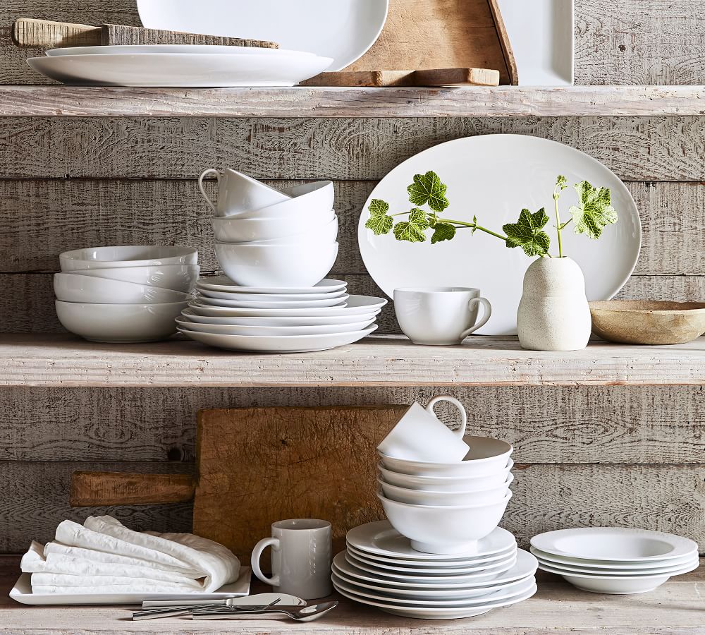 PB Classic Rim 16-Piece Dinnerware Set | Pottery Barn