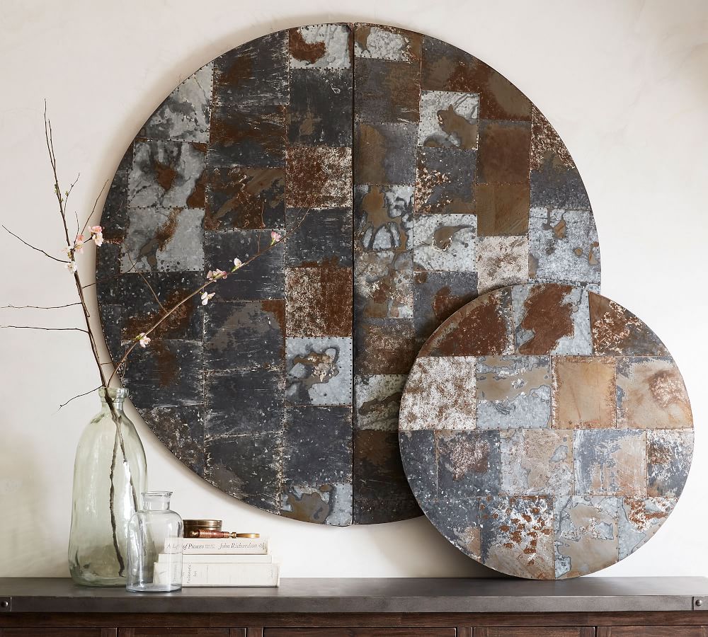 Galvanized Metal Patchwork Art | Wall Art | Pottery Barn