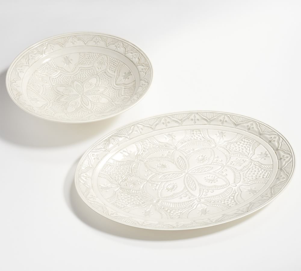 Asfi Melamine Serving Bowl & Platter Set | Pottery Barn