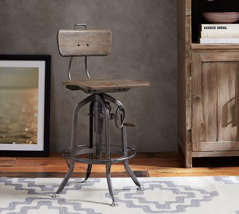 Pittsburgh Adjustable Height Bar Stool | Pottery Barn