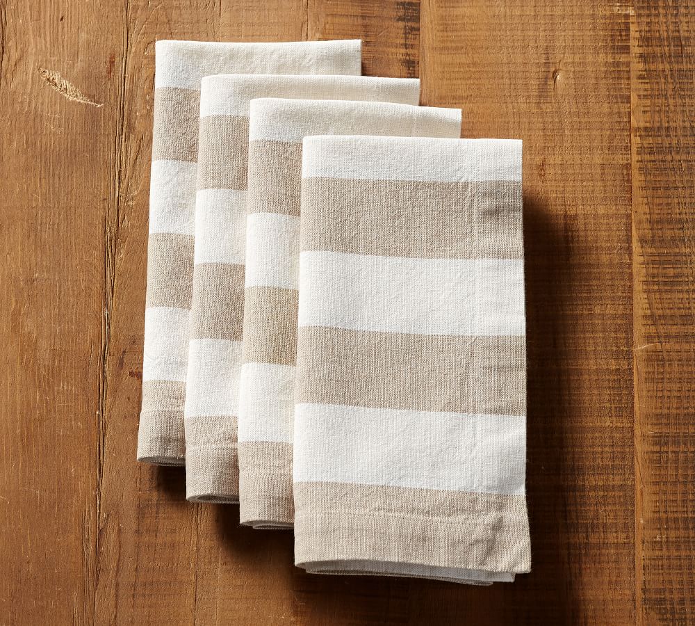 Wheaton Wide Stripe Cloth Napkin | Pottery Barn
