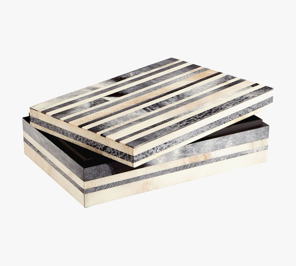 Saige Wood & Resin Decorative Box | Pottery Barn