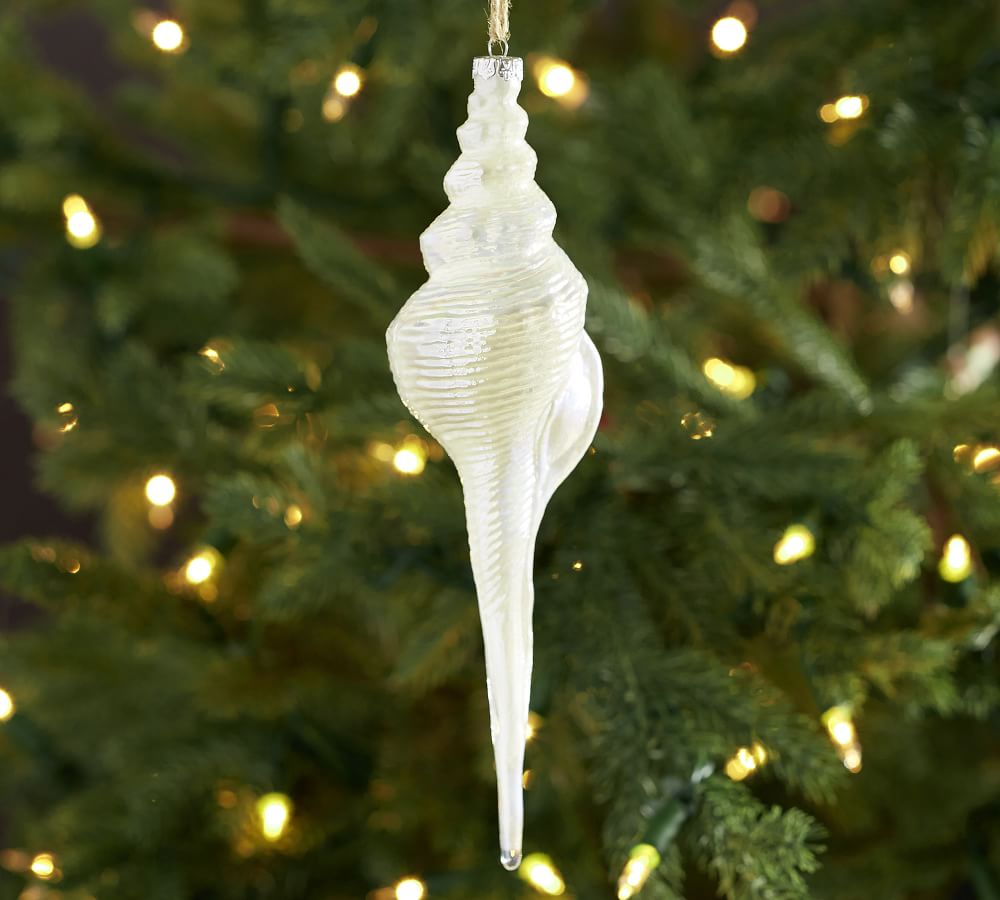 Glass Spiral Shell Christmas Ornament | Pottery Barn