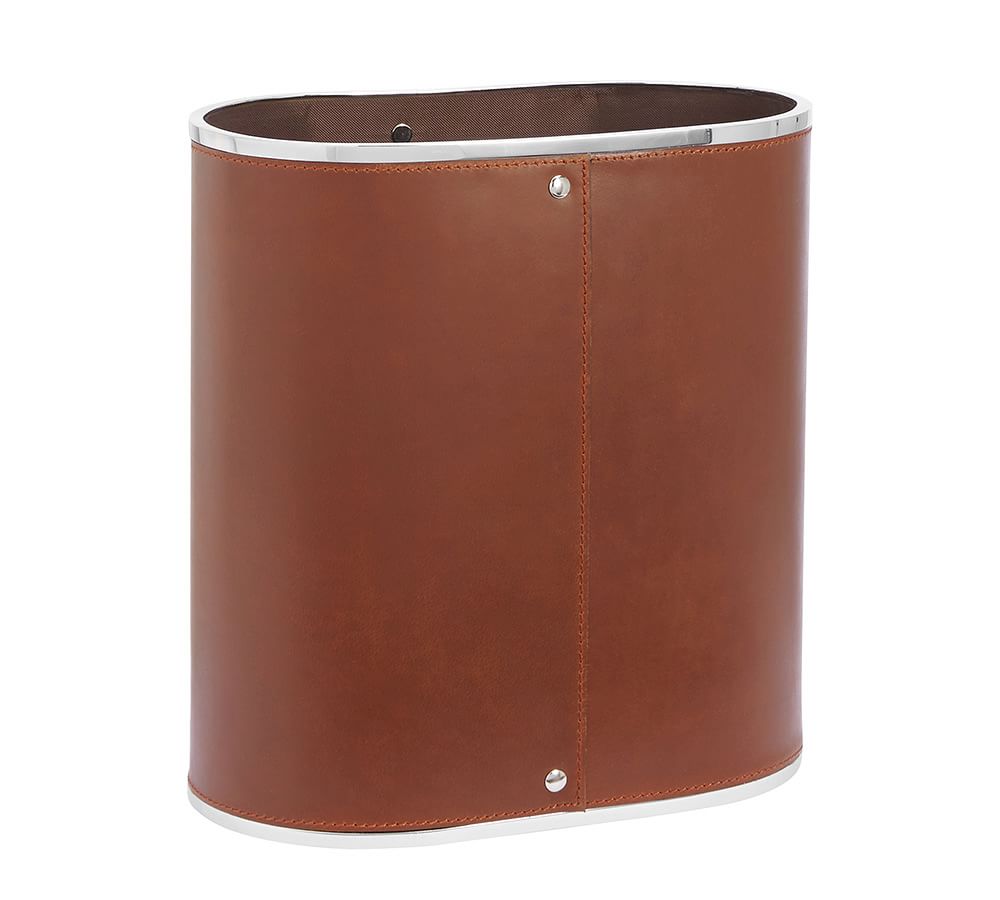 Drake Leather Trash Can | Pottery Barn