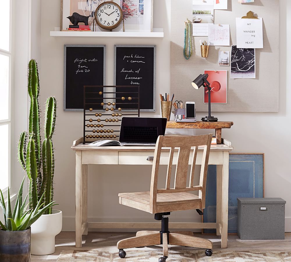 Gray Blythe Linen Desk Accessories, Tall File Box | Pottery Barn