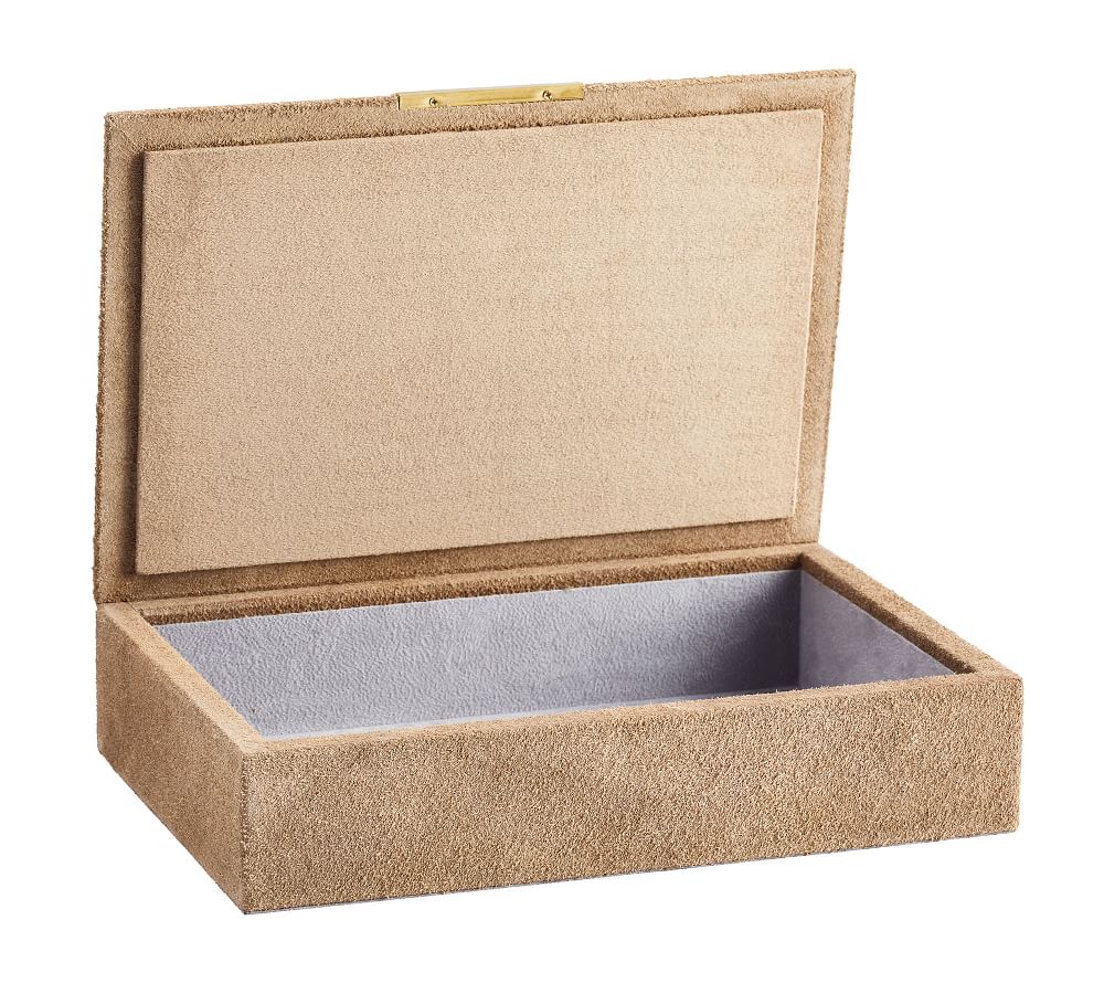 Avalon Large Suede Jewelry Box | Pottery Barn