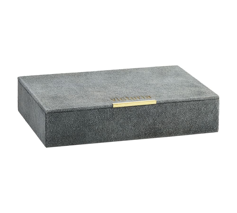 Avalon Large Suede Jewelry Box | Pottery Barn