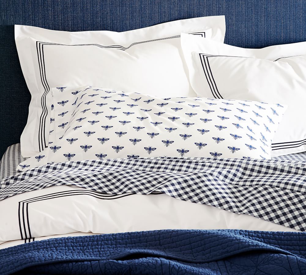 Gingham Check Organic Percale Sheet Set | Pottery Barn