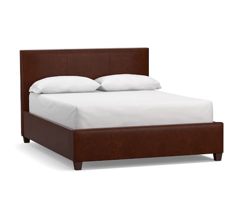 Raleigh Wingback Leather Bed | Upholstered Bed | Pottery Barn