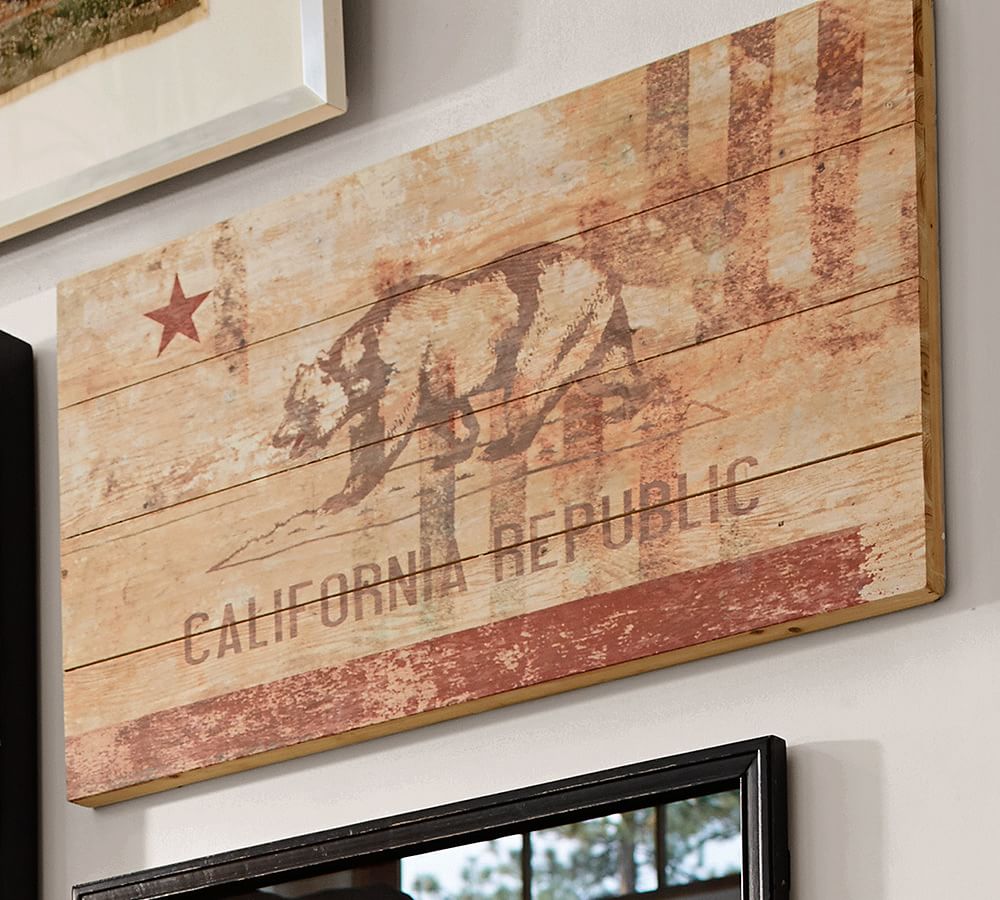 California Republic Wood Flag | Wall Decor | Pottery Barn