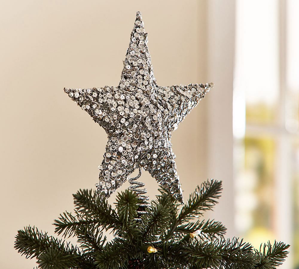 Sequined Star Tree Topper | Pottery Barn