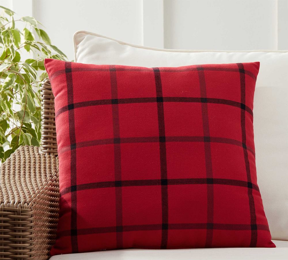 Indoor/Outdoor Anderson Plaid Pillow | Pottery Barn