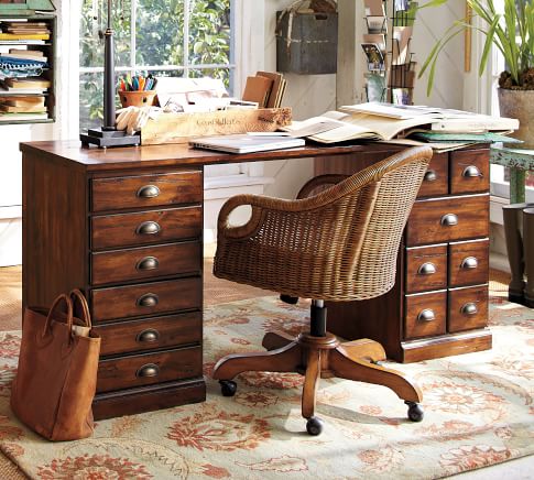 Printer's Keyhole Desk with Drawers | Pottery Barn