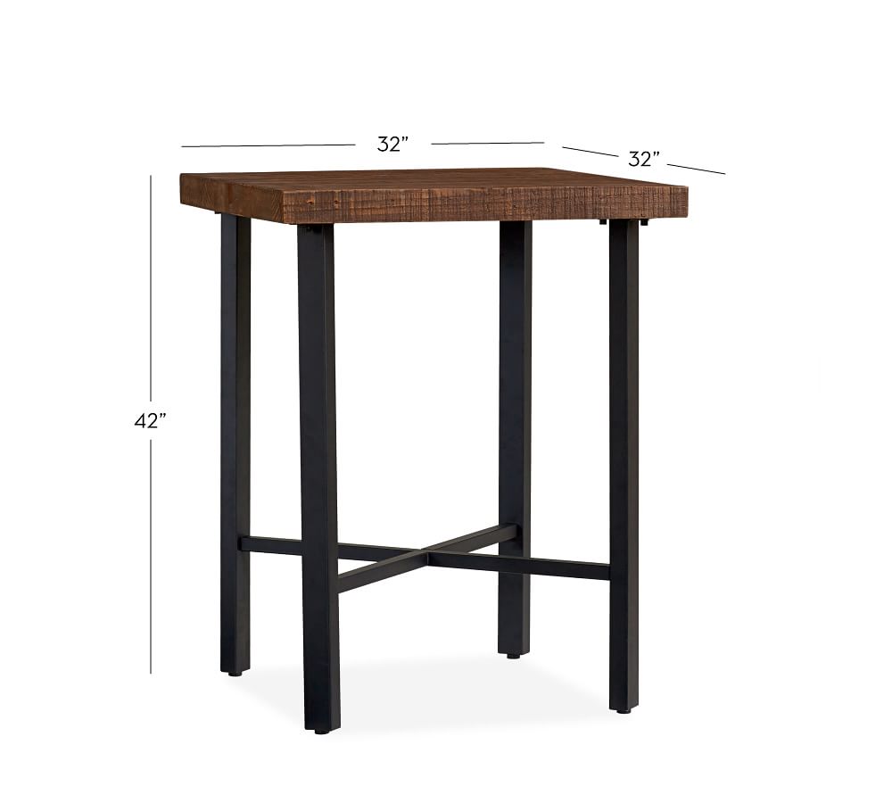 Griffin Square Reclaimed Wood Bar Height Table | Pottery Barn