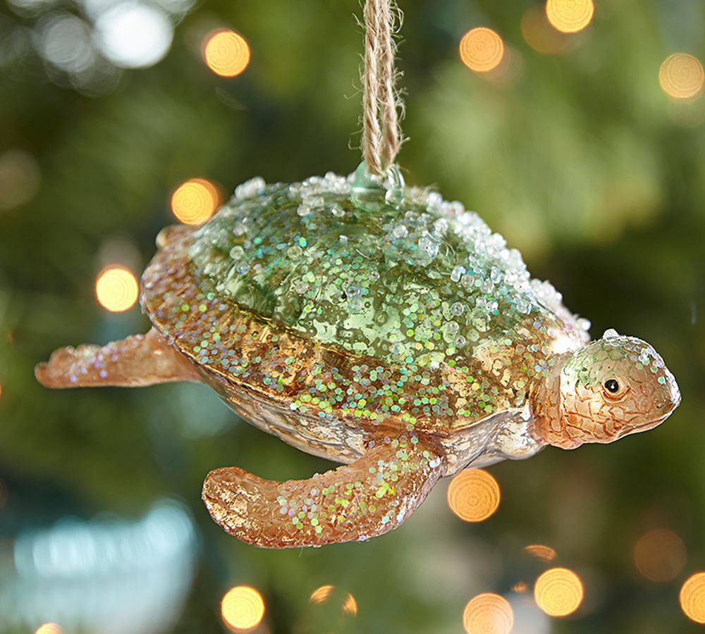 Glass Turtle Christmas Ornament | Pottery Barn