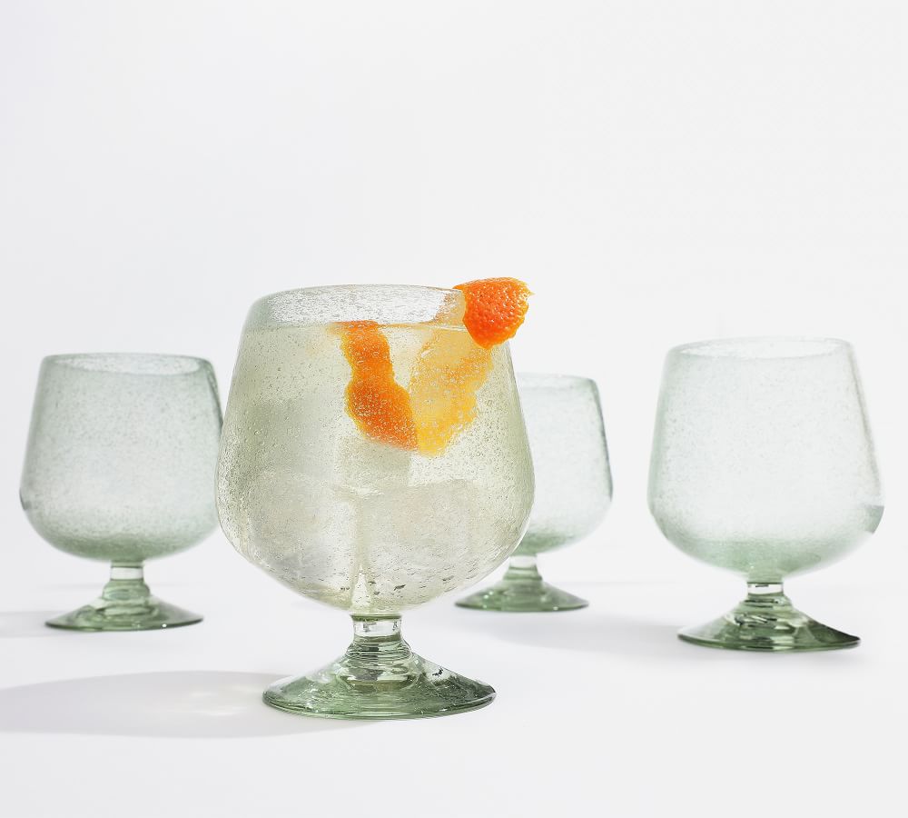 Handcrafted Recycled Sea Glass Spritzer Glasses | Pottery Barn