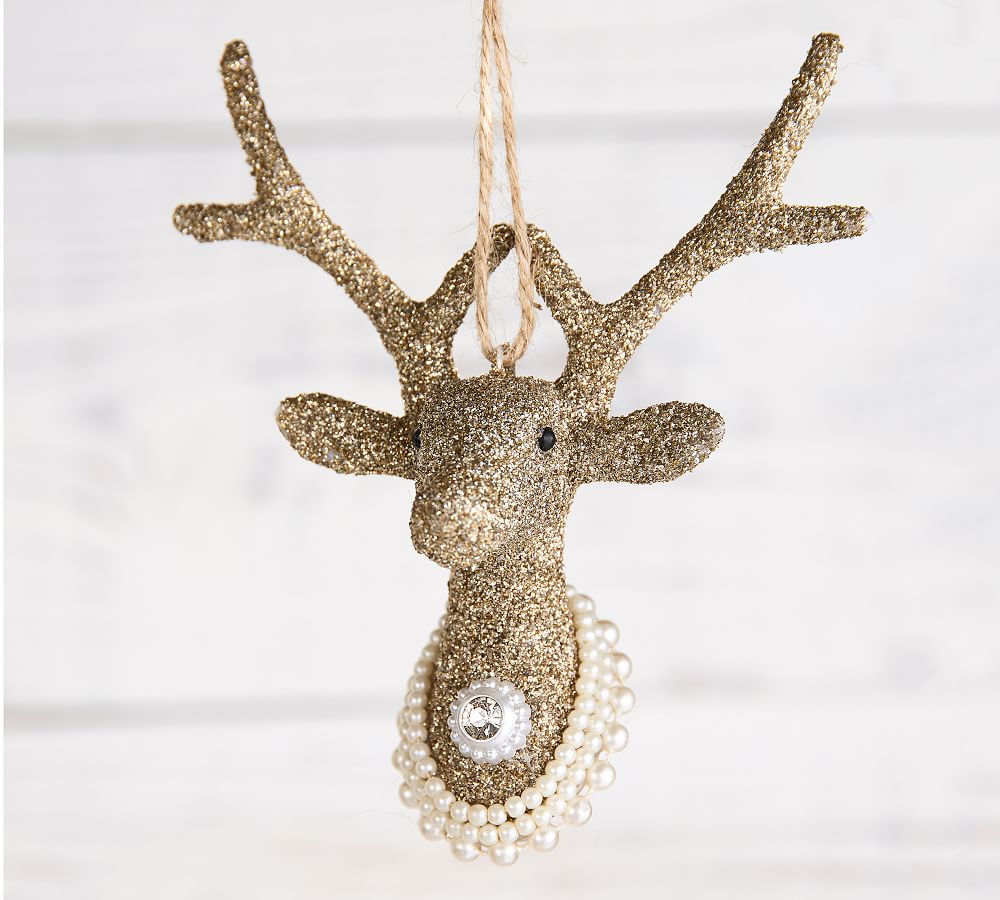 Pb Sparkle Reindeer Bust Ornament | Pottery Barn
