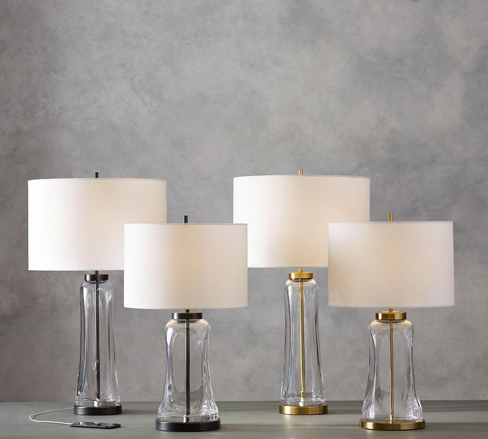 Berkeley Glass USB Table Lamp | Pottery Barn