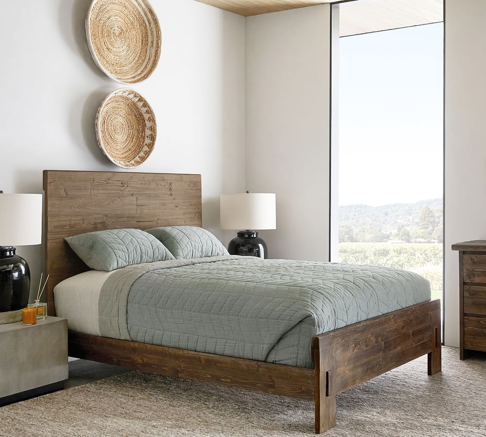 North Reclaimed Wood Platform Bed | Pottery Barn