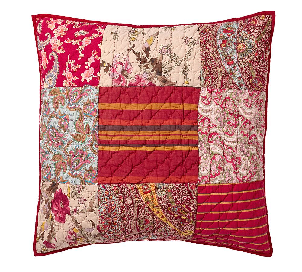 Georgia Patchwork Sham - Red | Pottery Barn